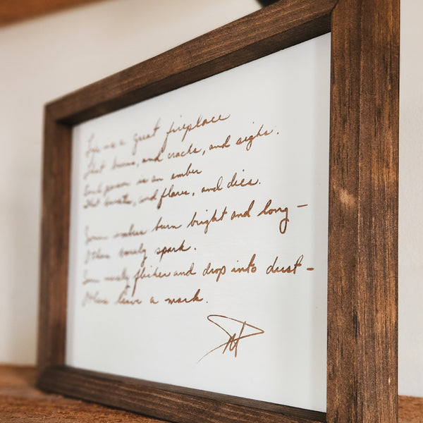 Custom Engraved Handwriting Sign – CoalCountryWoodworks